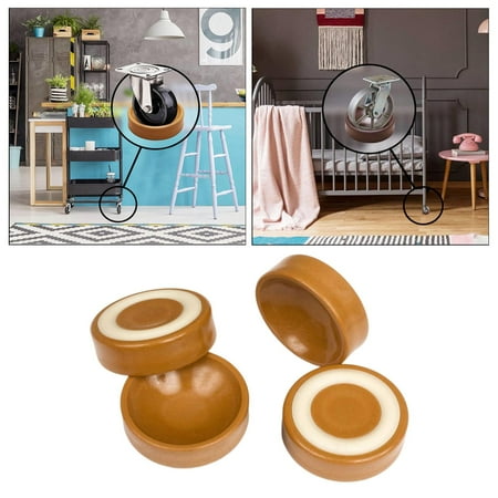 Set of 4 Non-Skid Furniture Wheel Gripper Cups Round Coasters Floor ...