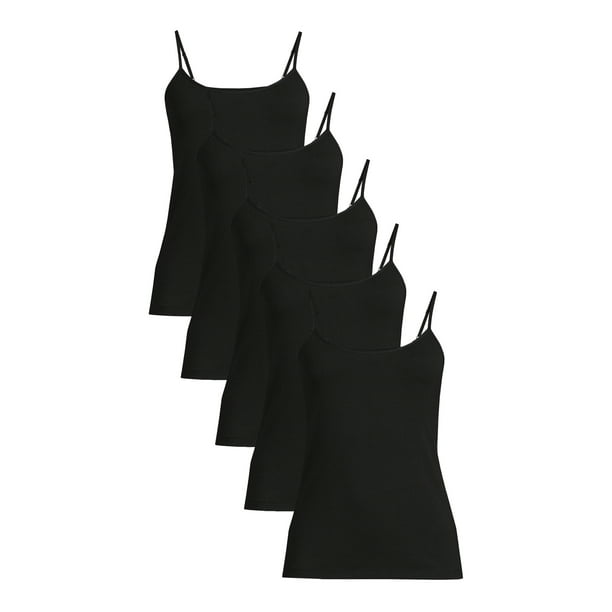 Time and Tru Women's Adjustable Strap Cami, 5-Pack - Walmart.com