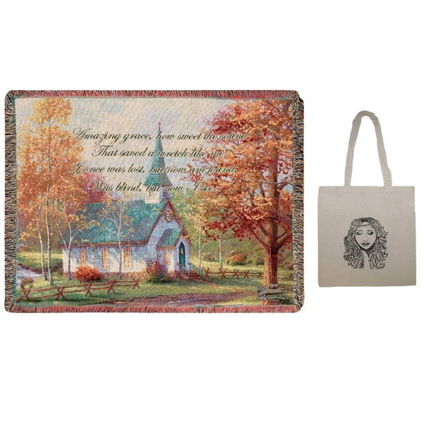 Chapel In The Woods- Amazing Grace 50" x 60" Inspirational Tapestry ...
