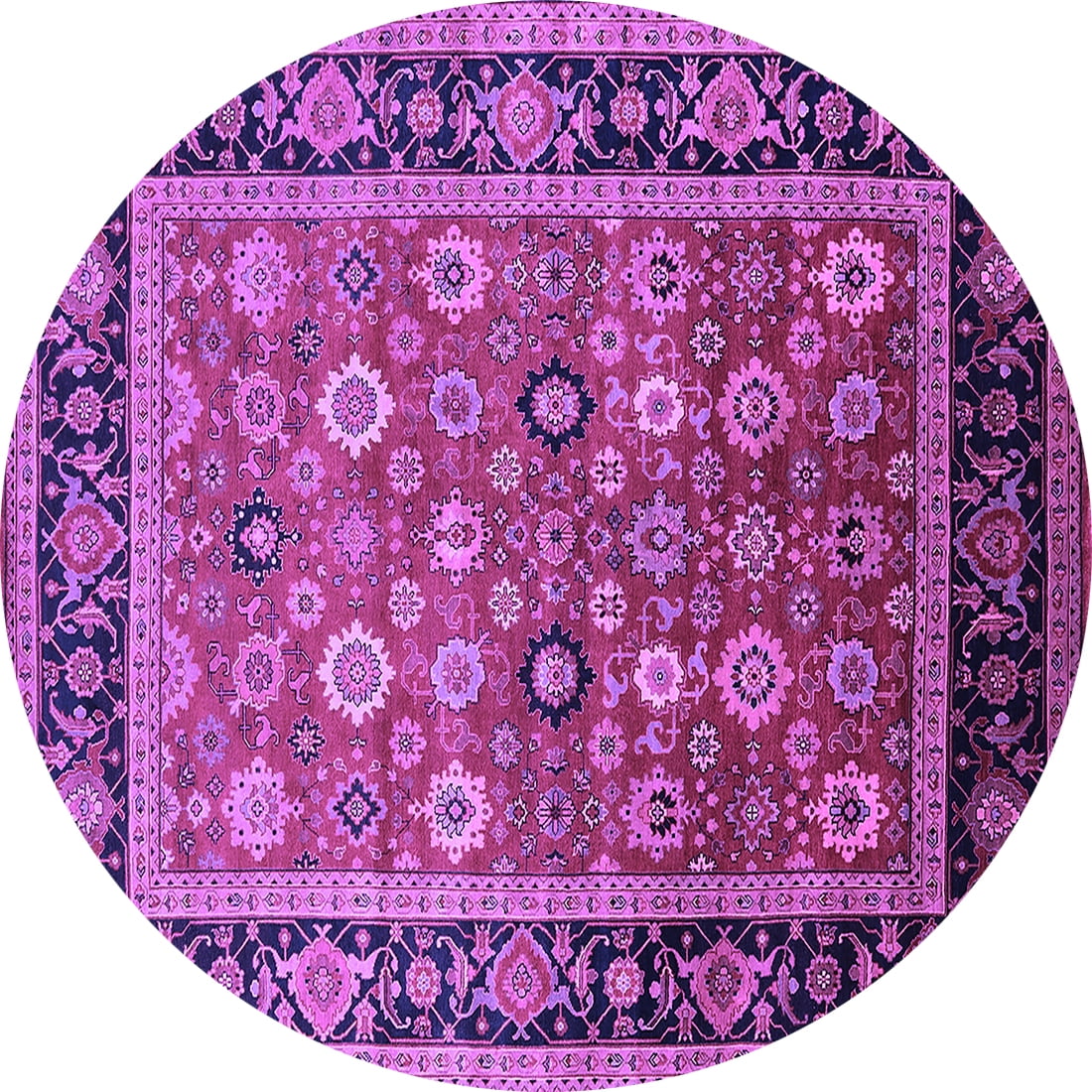 Ahgly Company Indoor Round Oriental Purple Industrial Area Rugs, 8 ...
