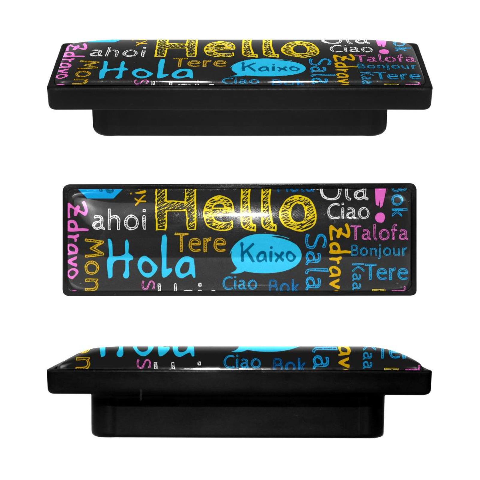 4 Pcs Rectangle Cabinet Handle Cupboard Knob Drawer Pulls Handle Hello Different Languages ...