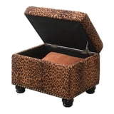Pemberly Row Modern Storage Ottoman in Leopard Multi-Color Fabric ...