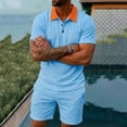 BLCHUNen Summer Sets for Men Casual Outfits Contrast Collared Button T ...
