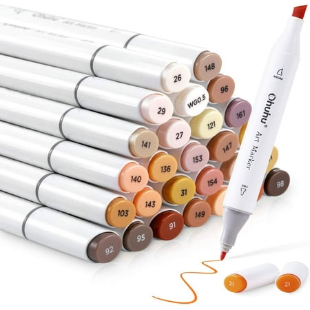 Skin Tone Markers, Alcohol Based Markers Double Tipped Art Marker Set ...