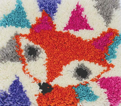 Harrisville Designs Friendly Loom Fox Latch Hooking Kit with 2-Ply Wool Yarn weaving Crafts for ...