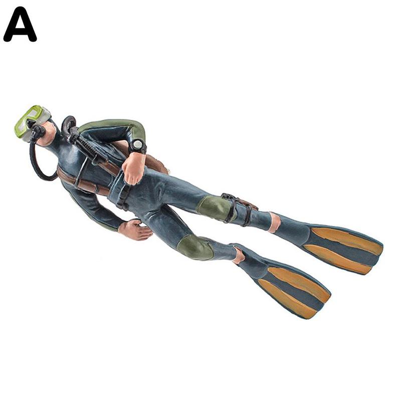 Resin Figures Model Garage Kit Diver And Fish Figures 3D Toys Doll ...