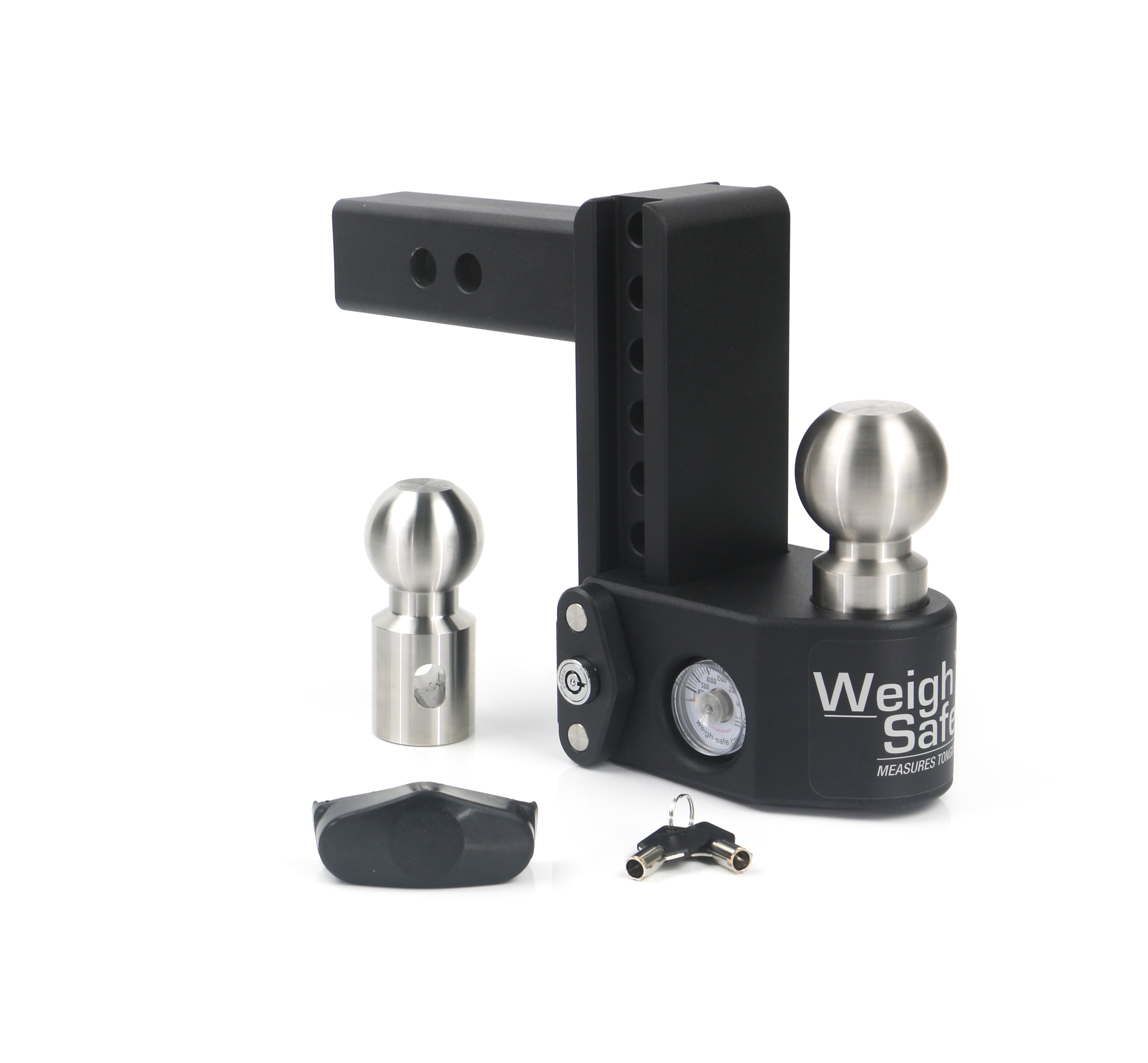 Weigh Safe Steel Adjustable Trailer Hitch Ball Mount - 6" Adjustable ...