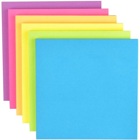 Lined Sticky Notes 4 in x 4 in 6 Pads Bright Sticky Notes Pastel Colors ...