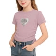 Ashyfjp Girls Casual Tees Trendy Solid Short Sleeve Round Neck Cropped ...