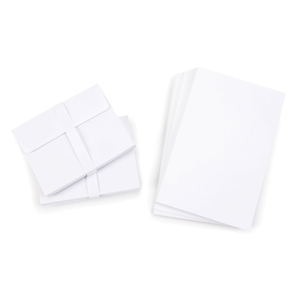 Darice Blank White Cards with Envelopes, 4.25 x 5.5 Inches, 50 Sets ...