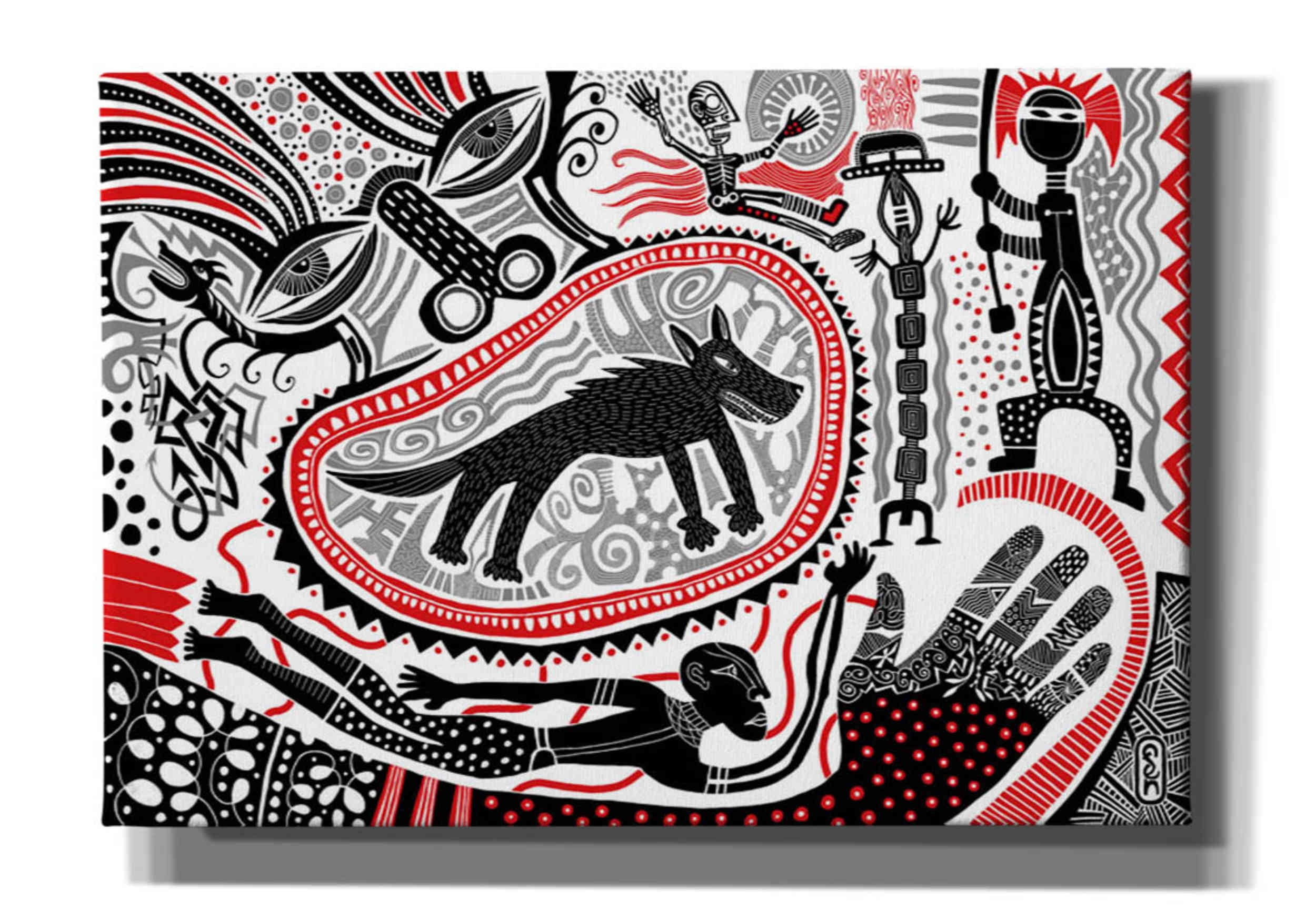 Epic Graffiti 'Wolf' by Dan Fenelon, Canvas Wall Art, 26"x18" - Walmart.com