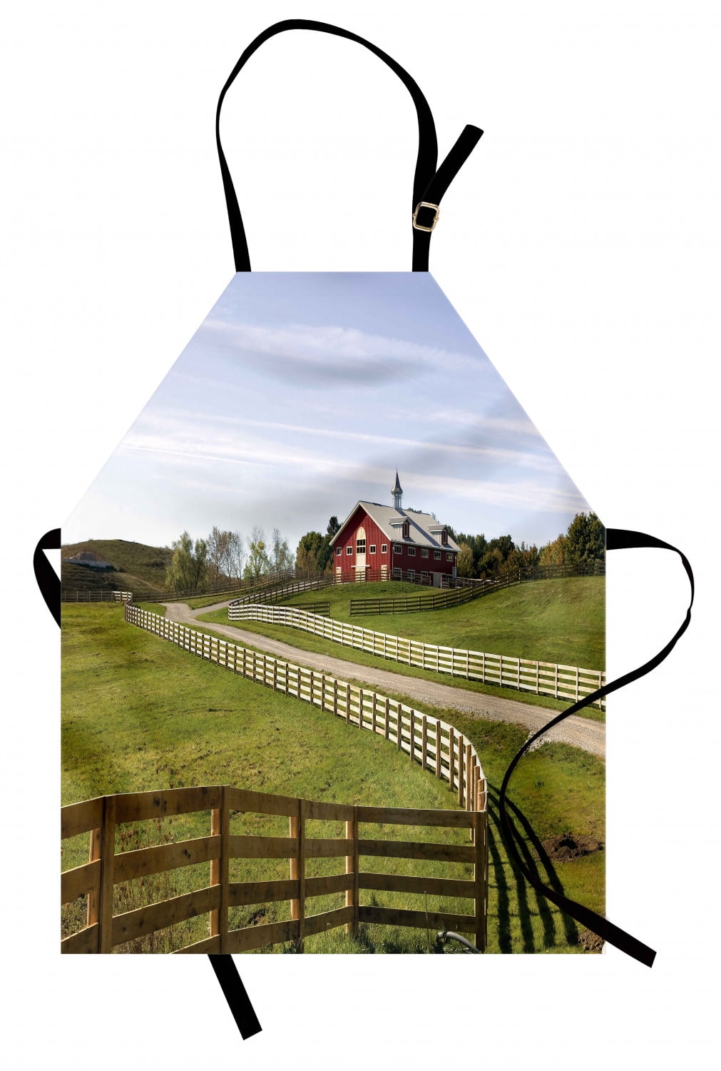 Farmland Apron Long Photo of Flowing Fence of Country House in Rural ...