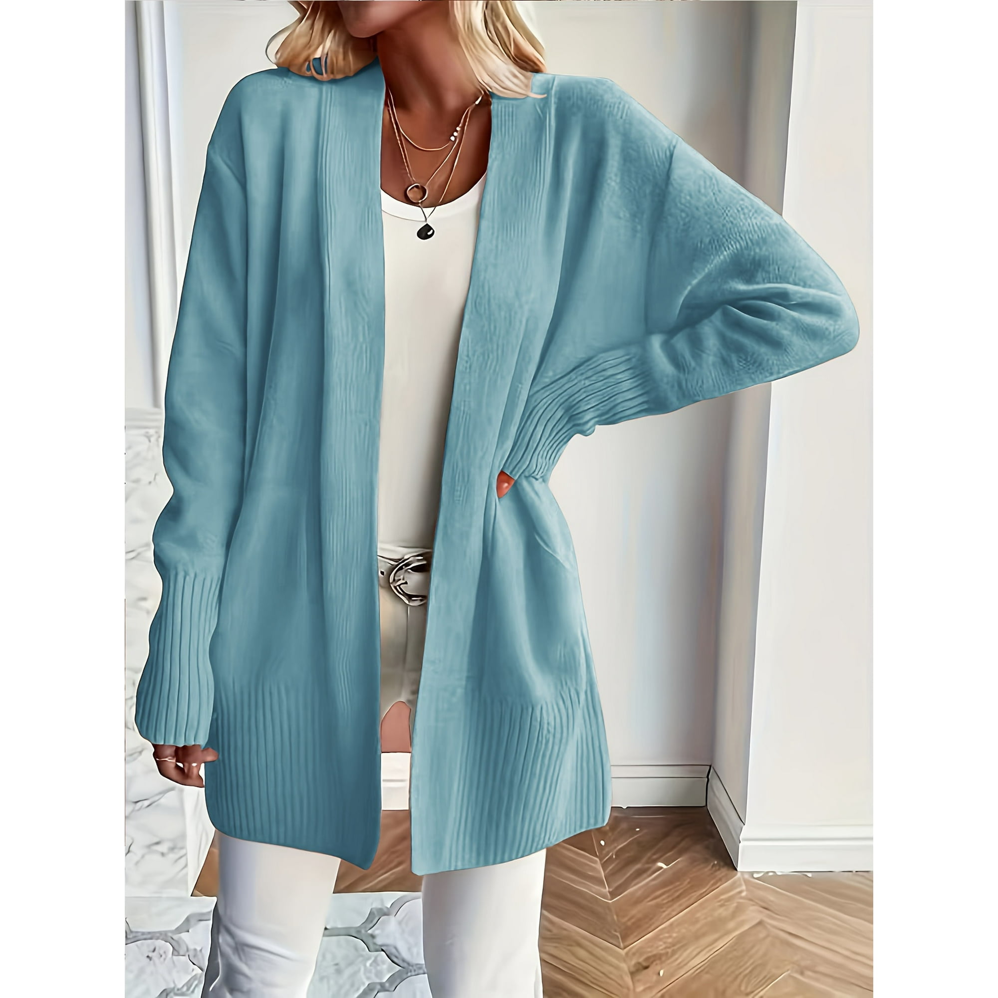 Click here for Yyfashion Solid Open Front Knit Cardigan Casual Lo... prices