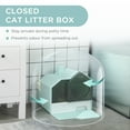 PawHut Hooded Cat Litter Box w/ Litter Mat, Litter Particle Catching ...