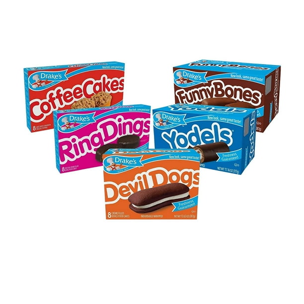 Drake's Variety Pack - Yodels, Ring Dings, Devil Dogs, Funny Bones, and ...