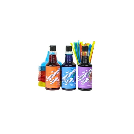 Snow Cone Kit - 1ct 16oz of each Flavor (Cherry, Grape and Blue ...