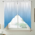 Blue Gradient Texture Swag Curtain Valance for Window 2 Panels Rhombus ...