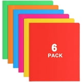 Futhstar Durable Plastic Folders, 6 Color Two Pocket Folder with Card ...
