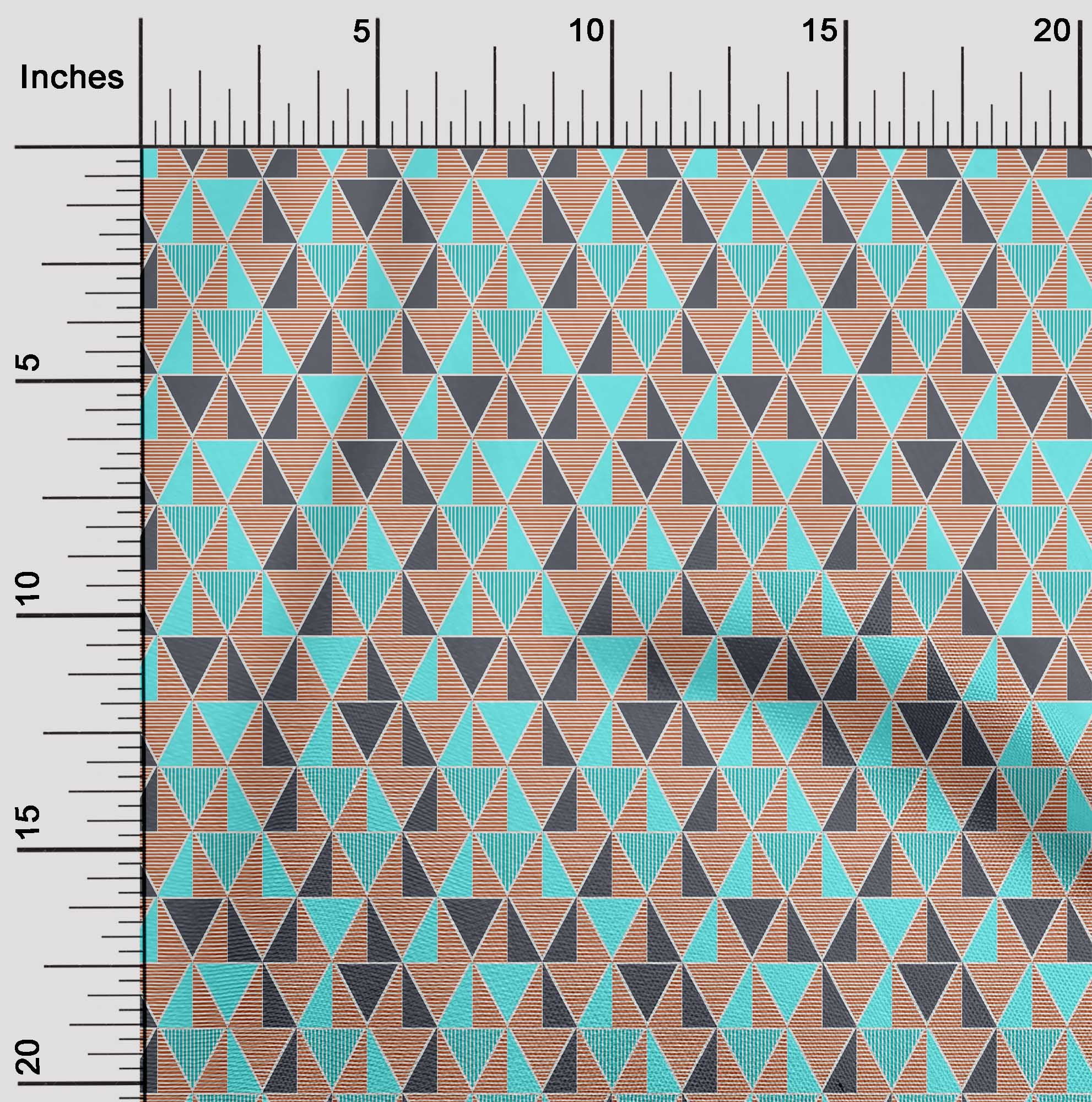 oneOone Silk Tabby Fabric Triangle Geometric Print Fabric By The Yard ...