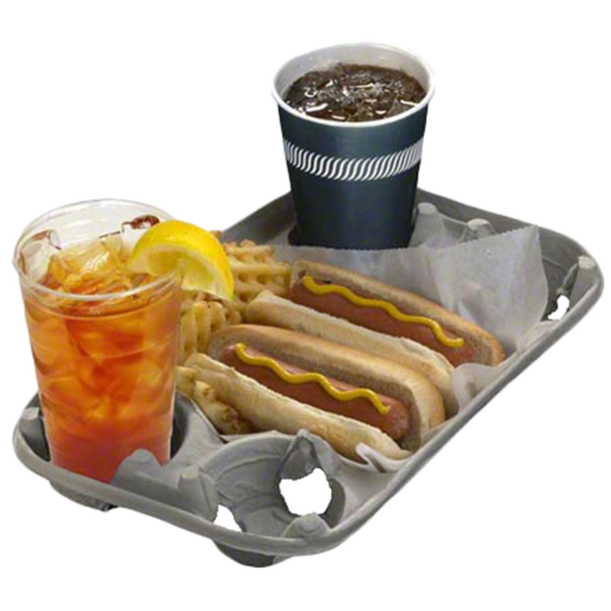 Pactiv 4-Cup Universal Carryout Trays, 8" x 13", 100% Recycled, Natural ...