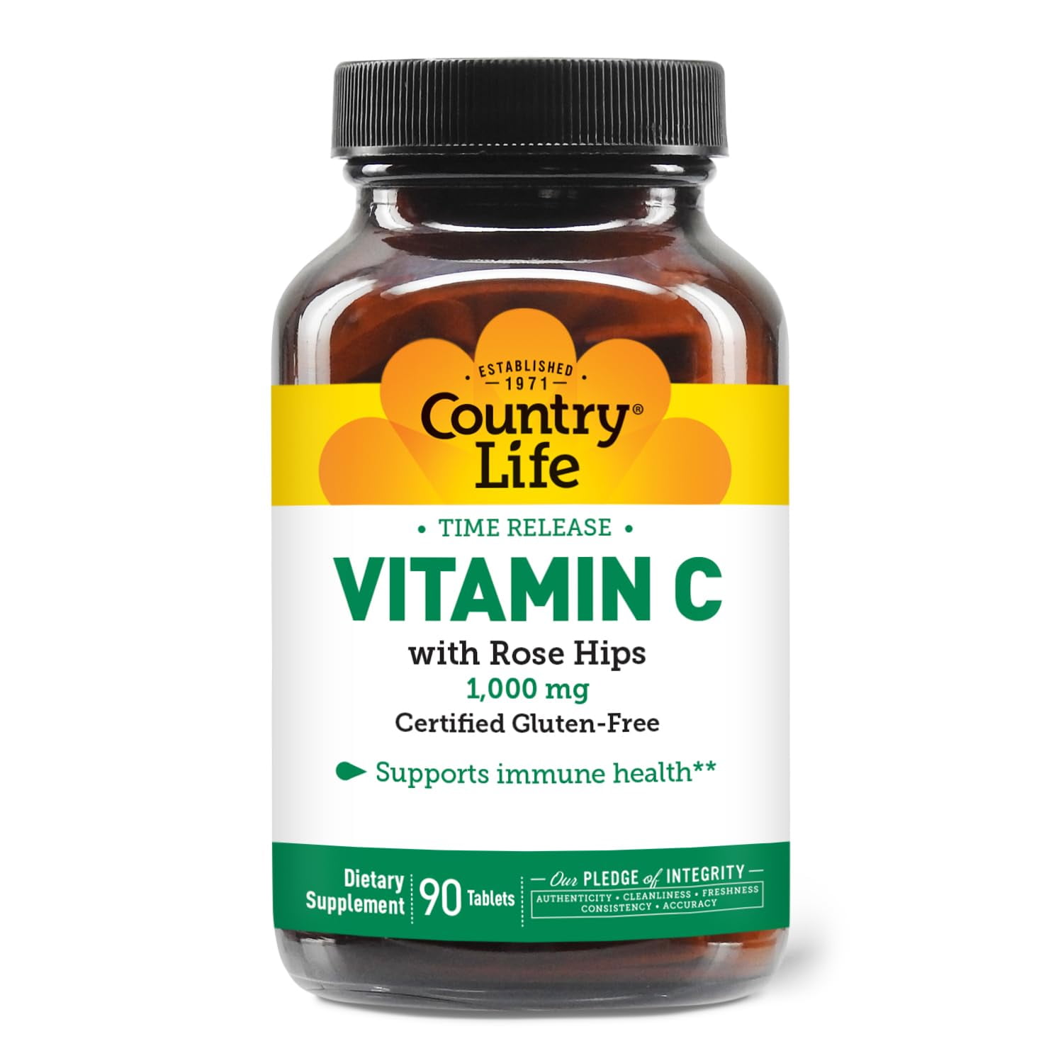 Suplemento Country Life de vitamina C de 1000 mg con rosa mosqueta, 90 comprimidos | Walmart en ...