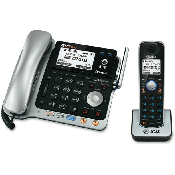 AT&T Connect to Cell TL86103 DECT 6.0 Cordless Phone, Silver Black ...