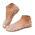 Casual Ballet with Embroidered Round Toe and Pearl Mesh -On for ...