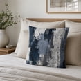 Abstract Blue Gray Throw Pillow Cover, One-Side Print Decorative Square ...