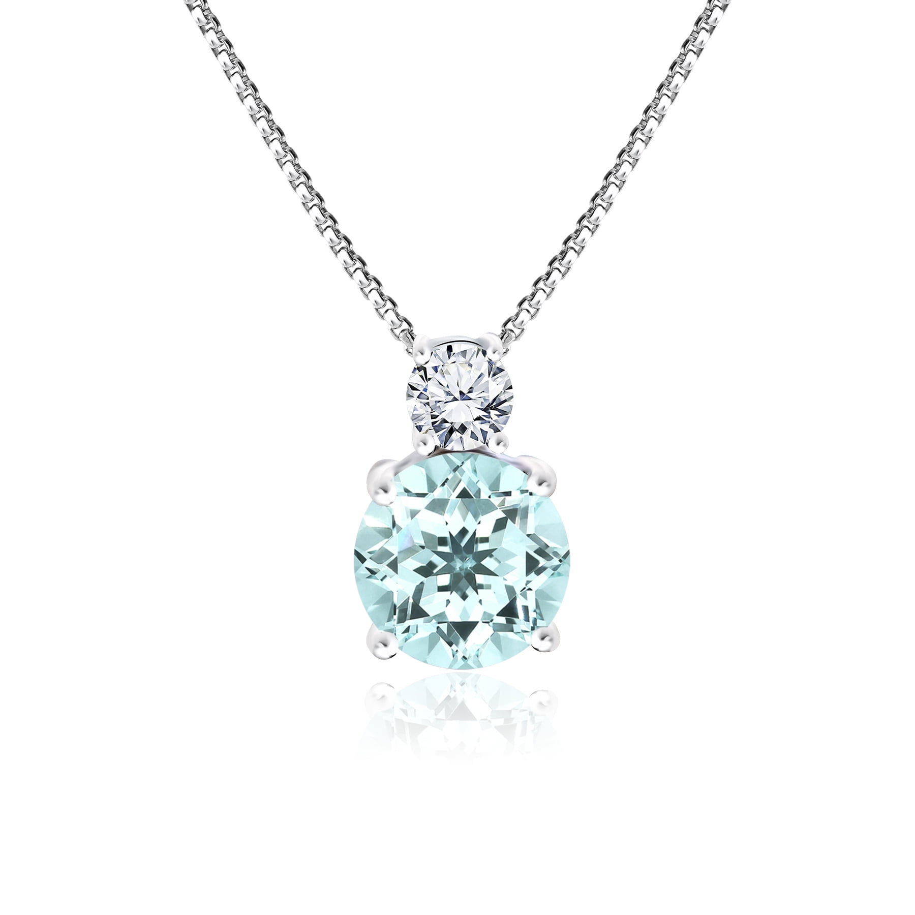 Click here for Jeenmata 2 Carat March Birthstone Necklace - Dangl... prices