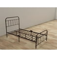 Tslinn Metal Twin Bed Frame with Headboard and Footboard,Brown Color ...