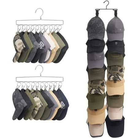 Hat Organizer Hanger Set of 2 Stainless Steel Cap Organizer for Closet ...