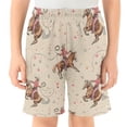 BZSMCE Adjustable Drawstring Casual Shorts With Cowboy Riding Pattern ...