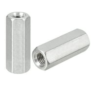 M8 x 1.25-Pitch 9mm Length Coupling Nuts, 6 Pack 304 Stainless Steel ...