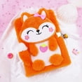 YOYTOO Children's Cute Lockable Writing Book - Fox Furry Diary with Key ...