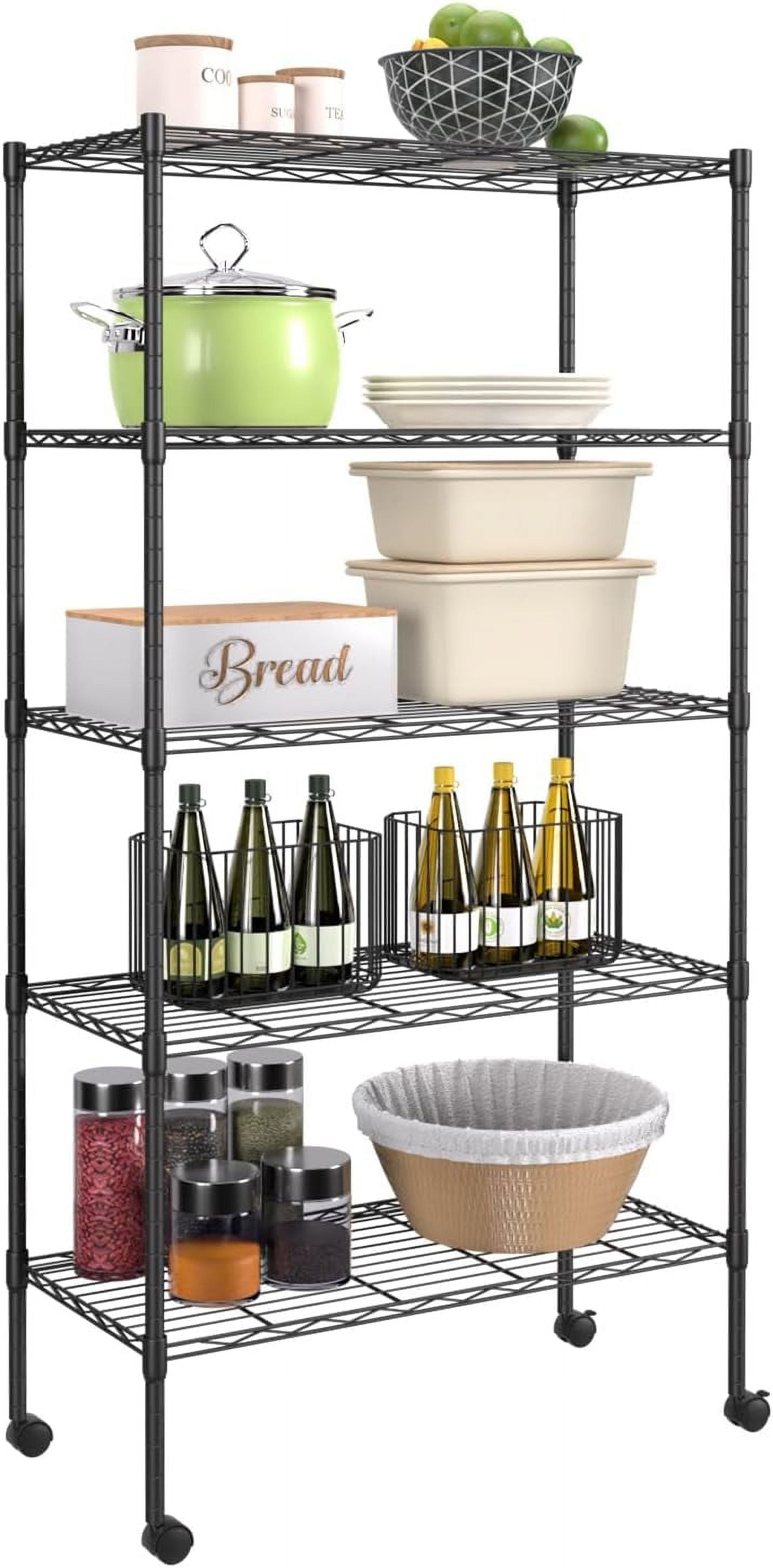 FDW Shelves Shelf Wire Shelving Heavy Duty Storage 5 Tier Shelves with ...