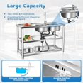 Commercial Utility Sink, 2 Compartment Stainless Steel Kitchen Prep ...