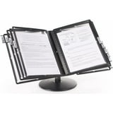 Black Plastic Desktop Document Reference Binder with 10 Double-Sided ...
