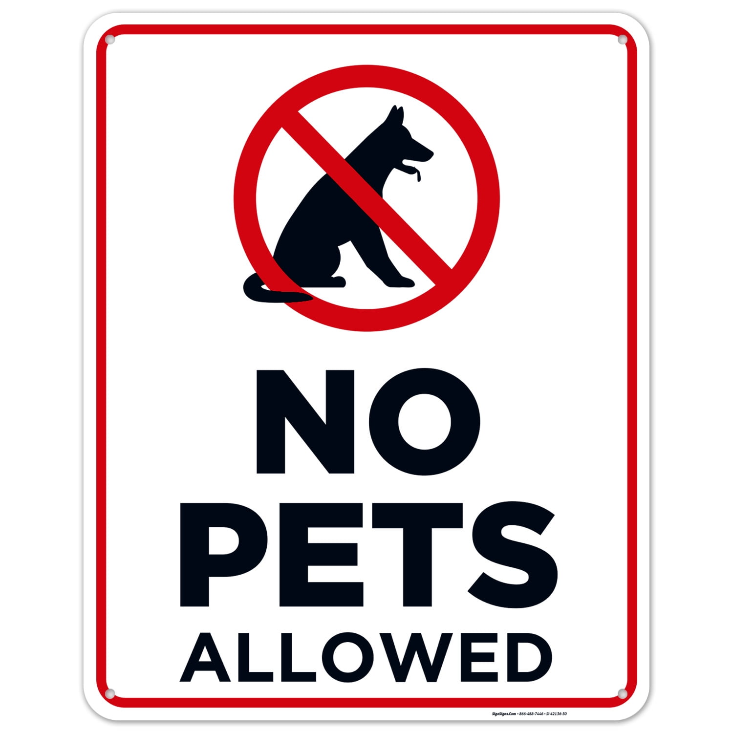 No Pets Allowed Sign, No Dogs and Cats Allowed Sign, - Walmart.com