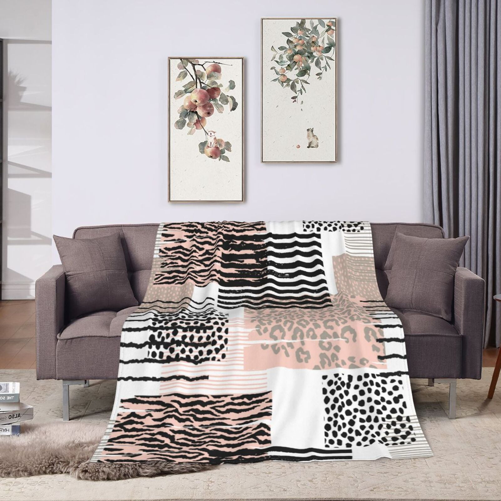 ZNDUO Trendy Animal Textures Pattern Throw Blanket, Lightweight Cozy ...