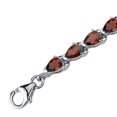 12 Ct Pear Shape Garnet Tennis Bracelet In Sterling Silver