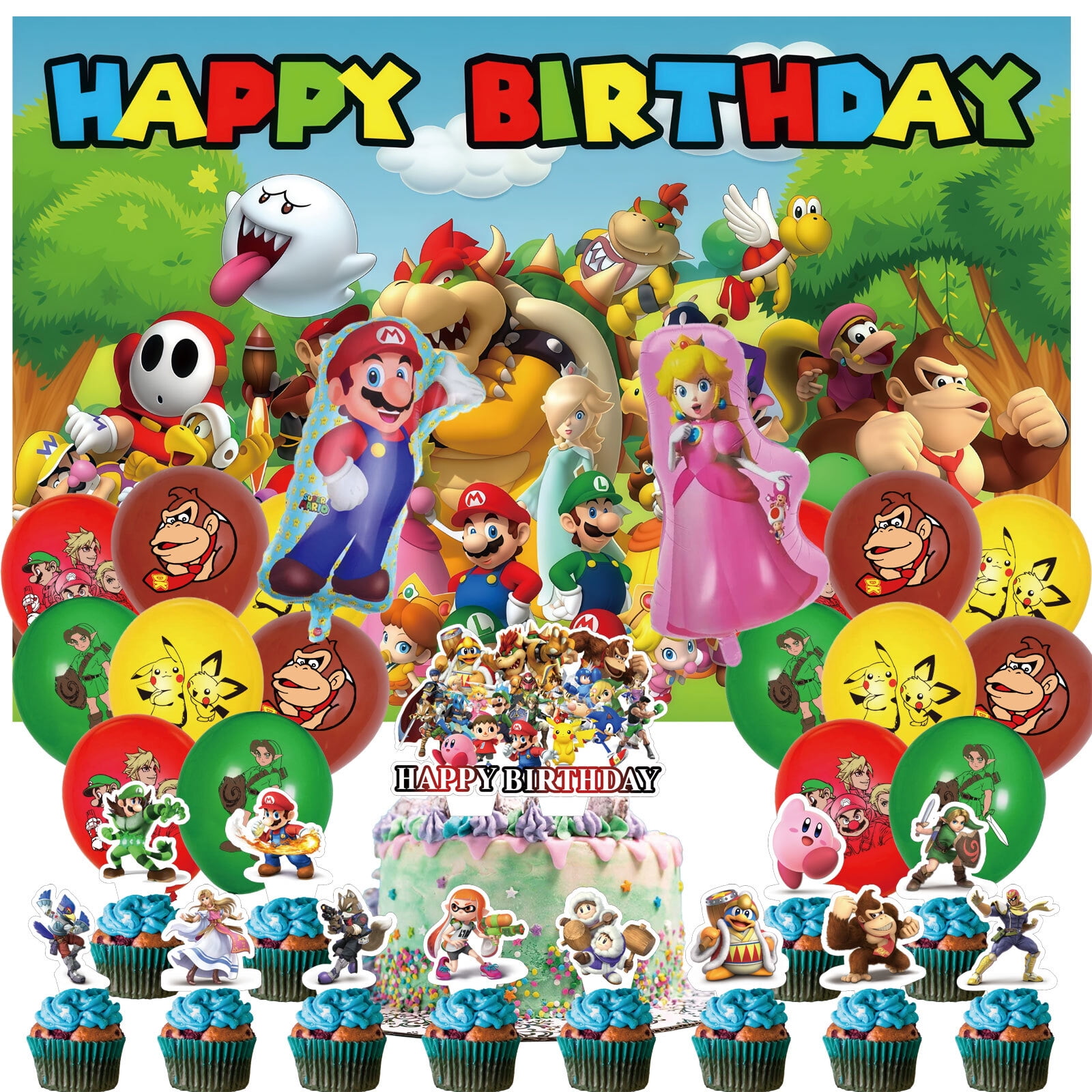 Click here for Iljdgqiaq 32 Pcs For Super Smash Bros Theme Birthd... prices