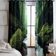 Forest Stream Blackout Curtains, Misty Moss Rock Nature Window Drapes ...
