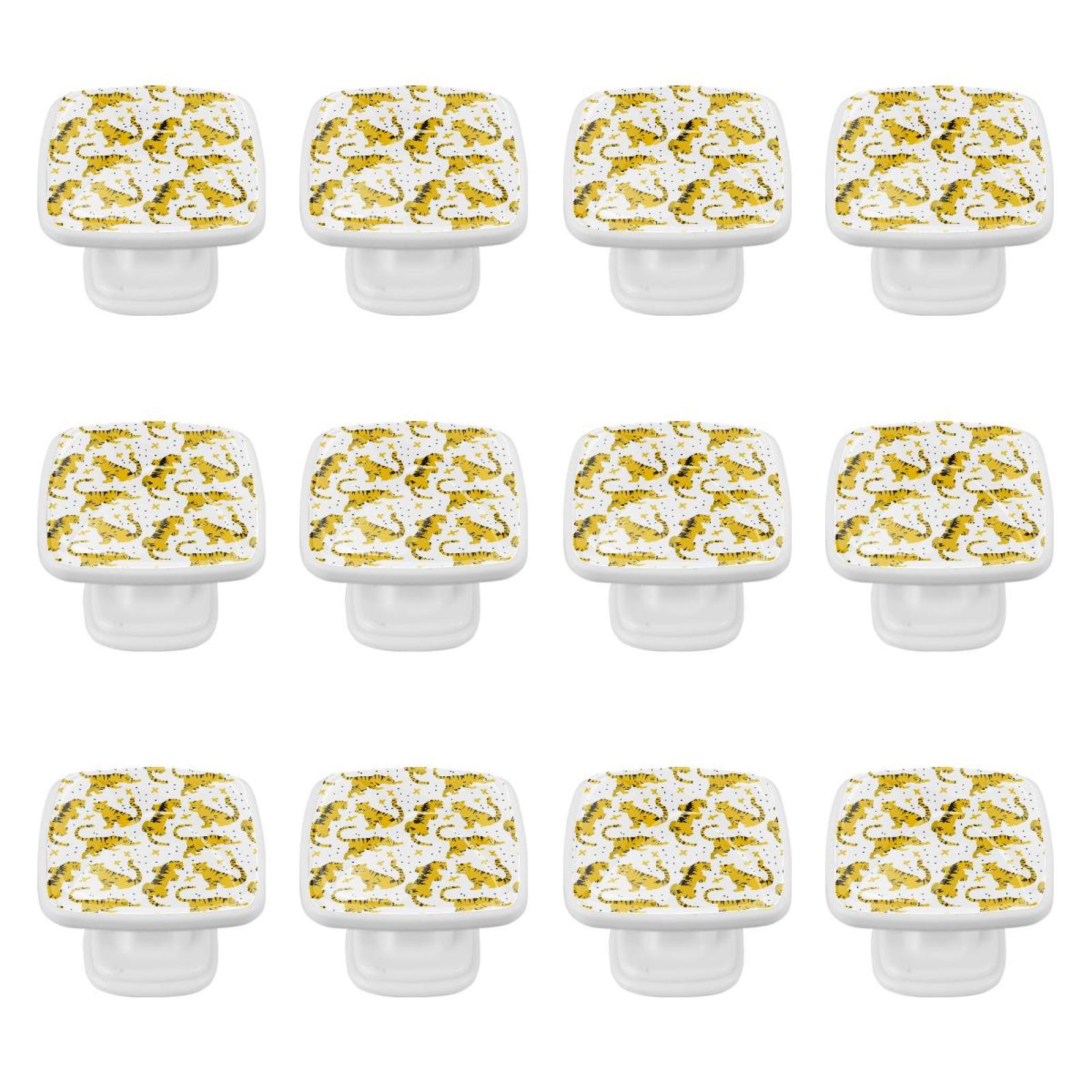 12 Pieces Drawer Pulls Handle Square Wardrobe Cabinet Tiger Yellow ...