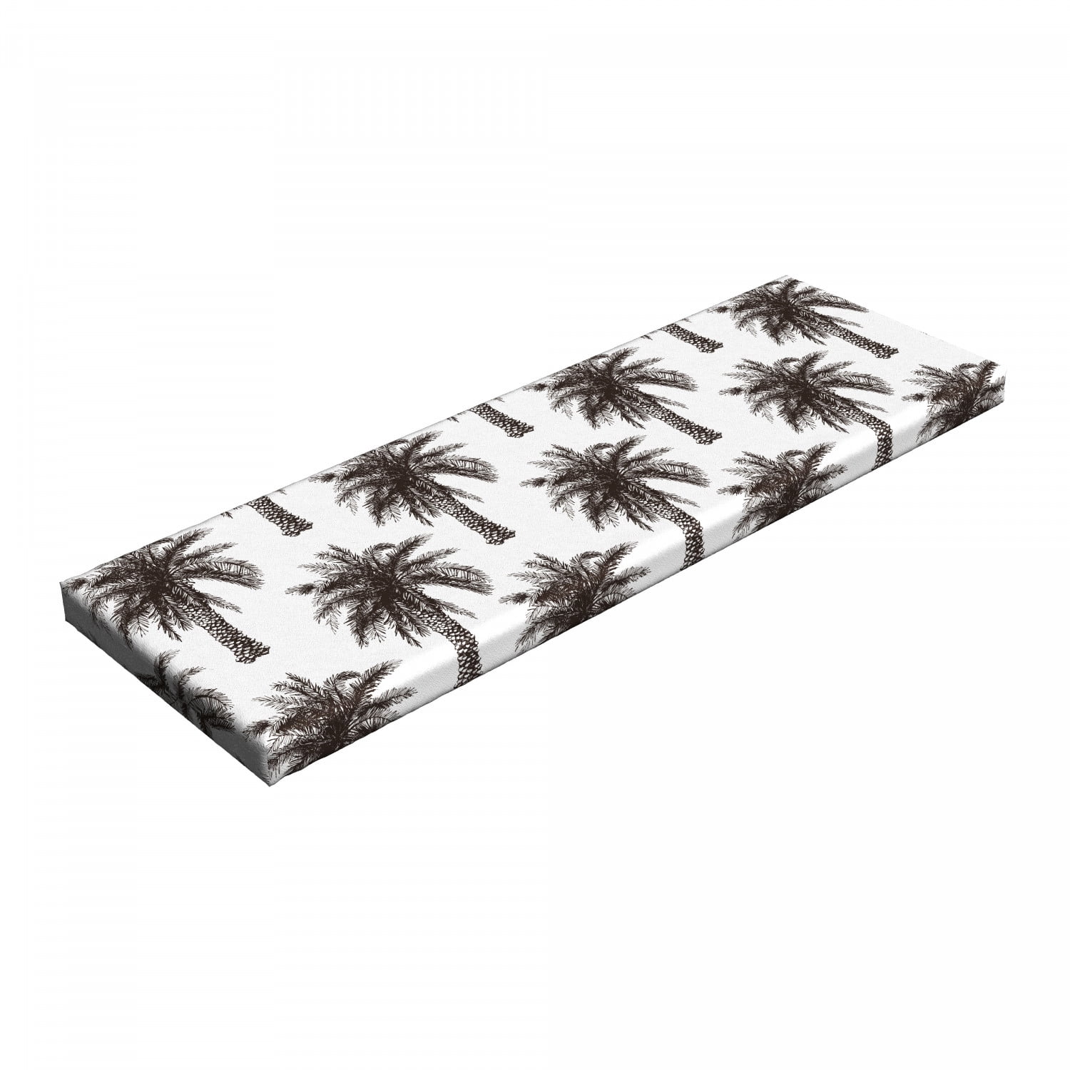 Palm Tree Bench Pad, Fully Grown Coconut Banana Trees with Retro Effect ...