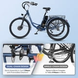 24" 7 Speed Front Suspension Fork Dual Chain Electric Tricycle 350W 3 ...