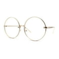 Womens Round Circle Lens Rimless Hippie Metal Rim Eyeglasses Gold ...