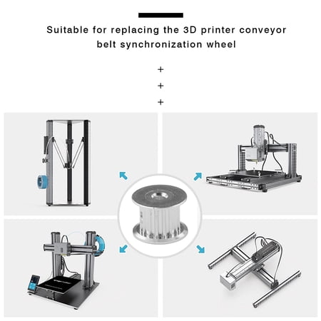 Aluminum Passive Synchronous Wheel Toothed Pulley 3D Printer Accessory ...