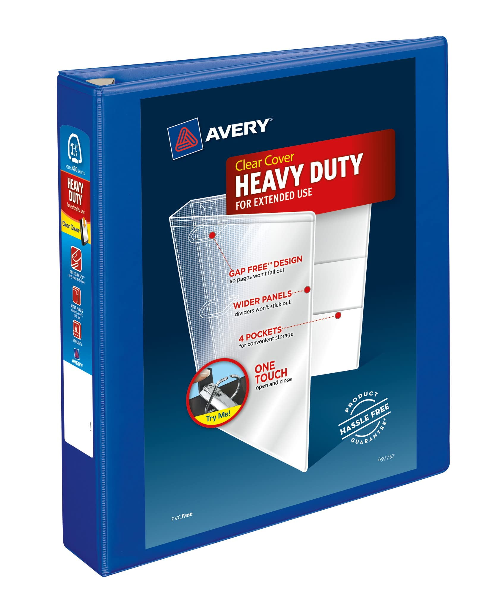Binder Avery Heavy-Duty View de 3 anillas, 1.5 One Touch EZD, azul ...