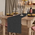 Black Solid Table Runner, Minimalist Cloth Dark Gray Linen Texture ...