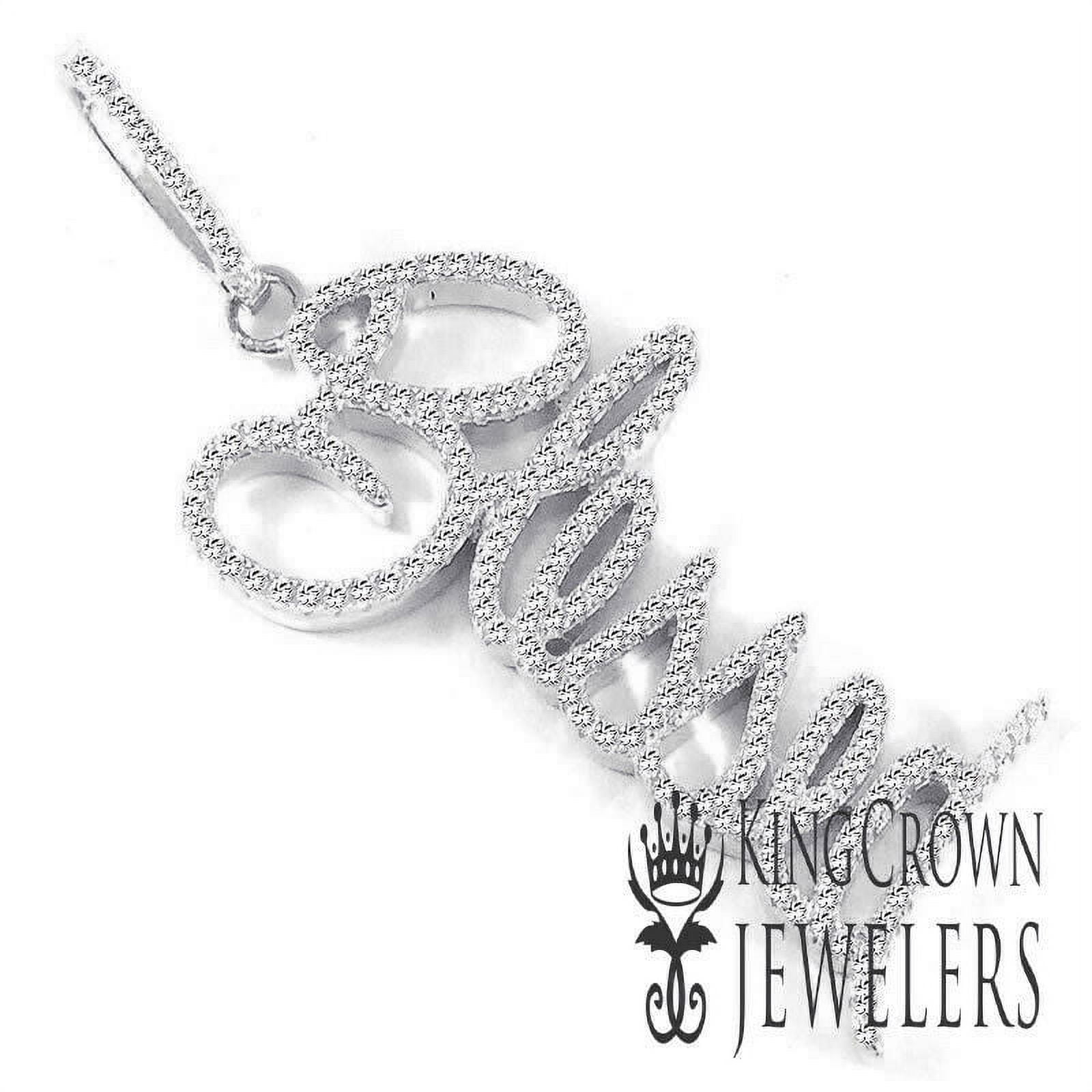 14K White Gold On Real Sterling Silver Tarnish Free Simulated Diamonds ...